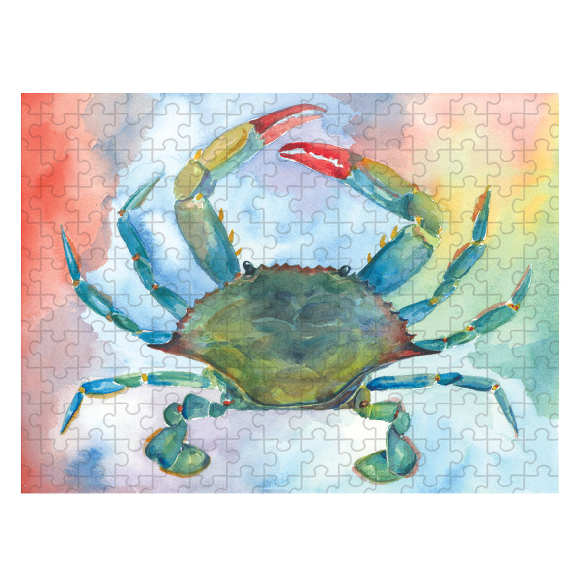 Blue Crab Pastel Watercolor Art Puzzle | Blue Crab Life™